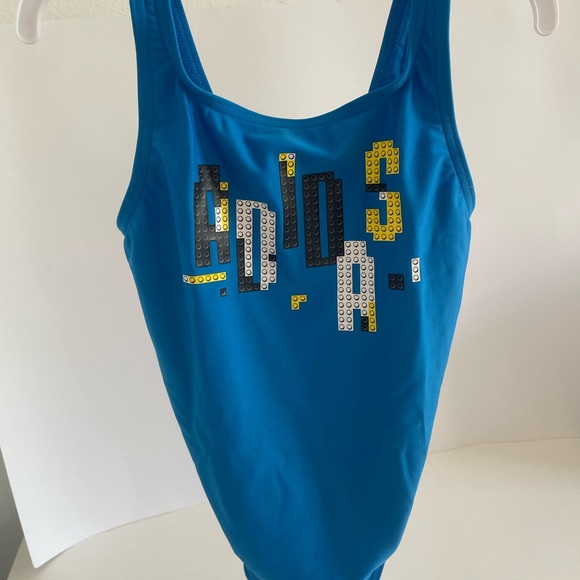Swim | Adidas Blue X Lego One Piece Swimsuit Bathing Suit Size S | Poshmark